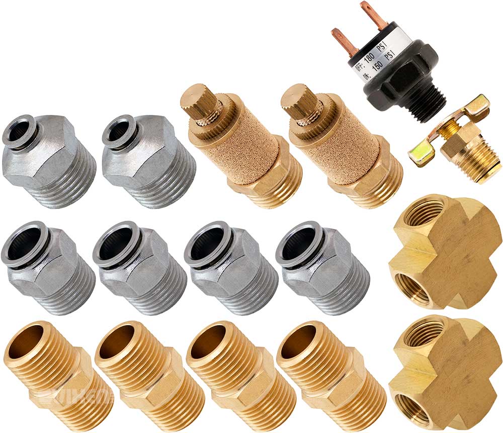 VIXEN AIR VXK1237 SET OF FITTINGS FOR FOUR 1/2" NPT AIR VALVES USING 1/ ...